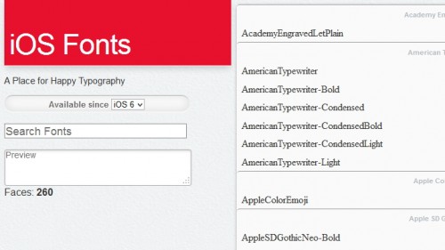 Ποιές γραμματοσειρές είναι διαθέσιμες στο iOS;